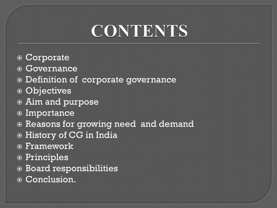 Corporate Governance - PowerPoint Slides - LearnPick India