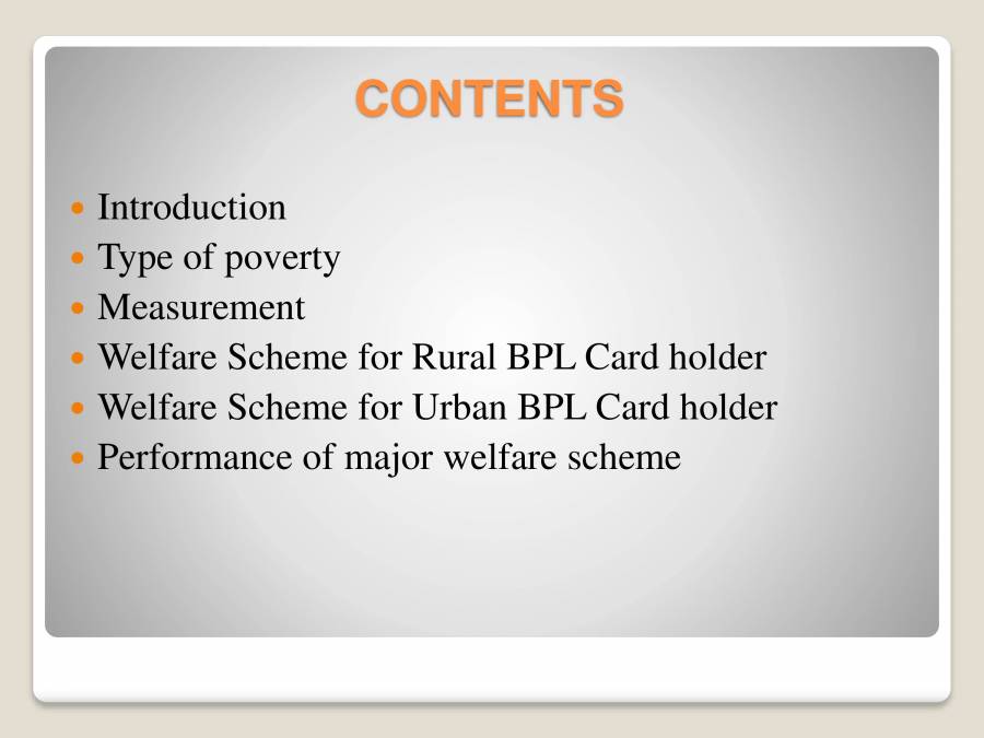 Below Poverty Line (BPL) - PowerPoint Slides - LearnPick India