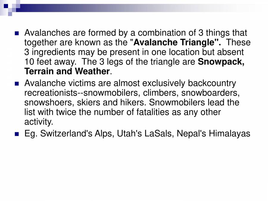 Avalanche - PowerPoint Slides - LearnPick India