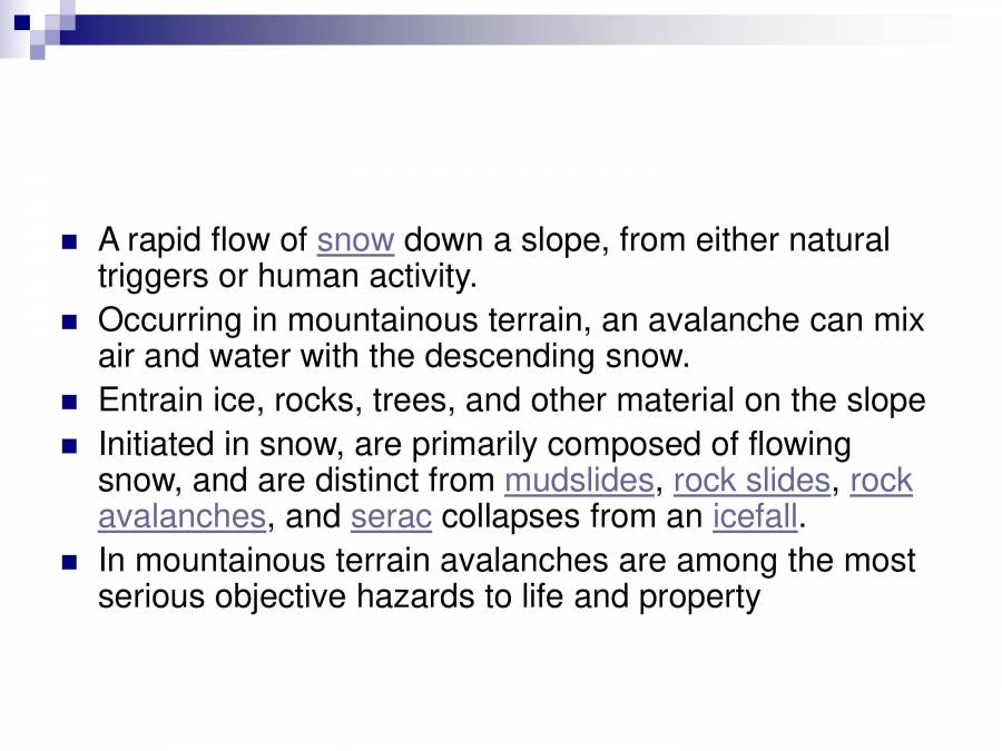 Avalanche - PowerPoint Slides - LearnPick India