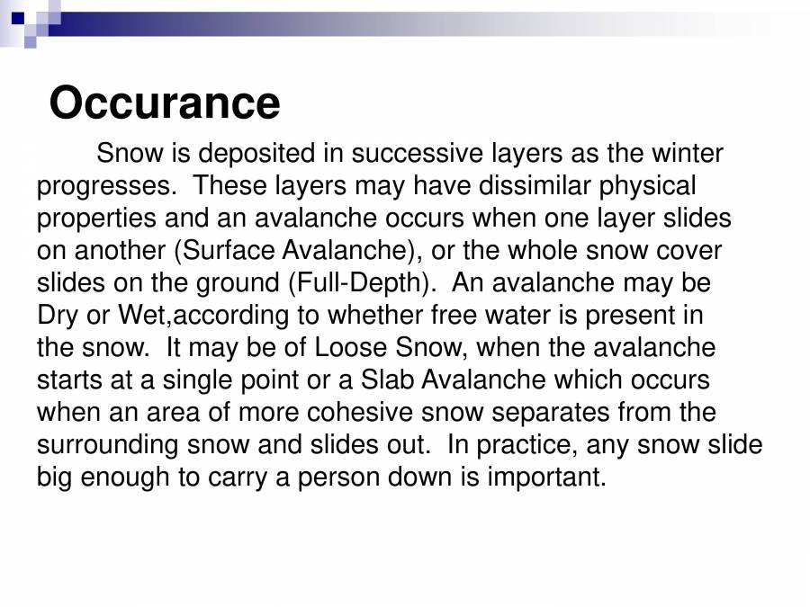 Avalanche - PowerPoint Slides - LearnPick India