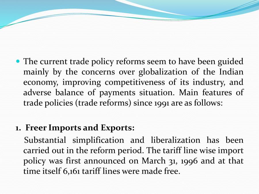 Major Trade Reforms - PowerPoint Slides - LearnPick India