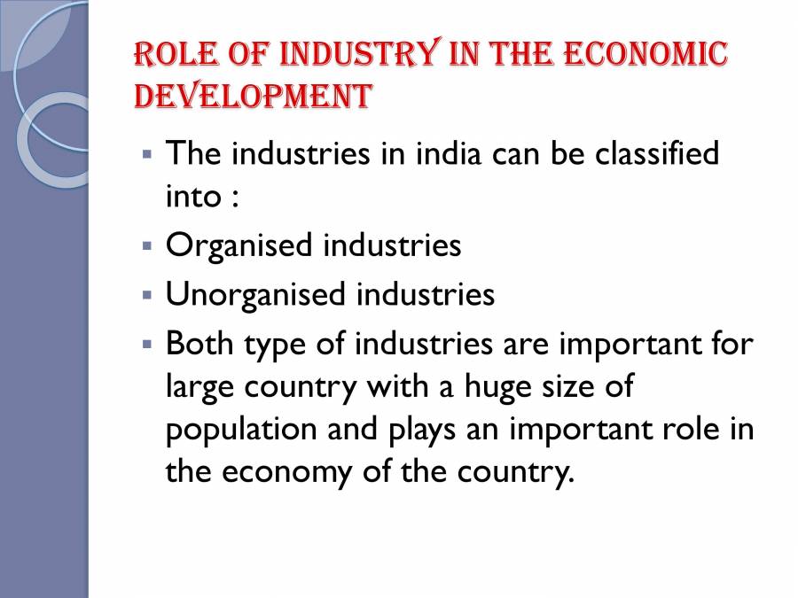 Role Of Industry In Economic Development - PowerPoint Slides ...