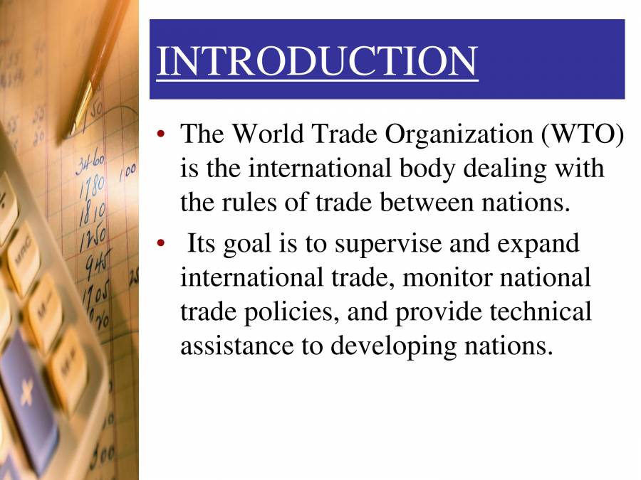 World Trade Organization - PowerPoint Slides - LearnPick India