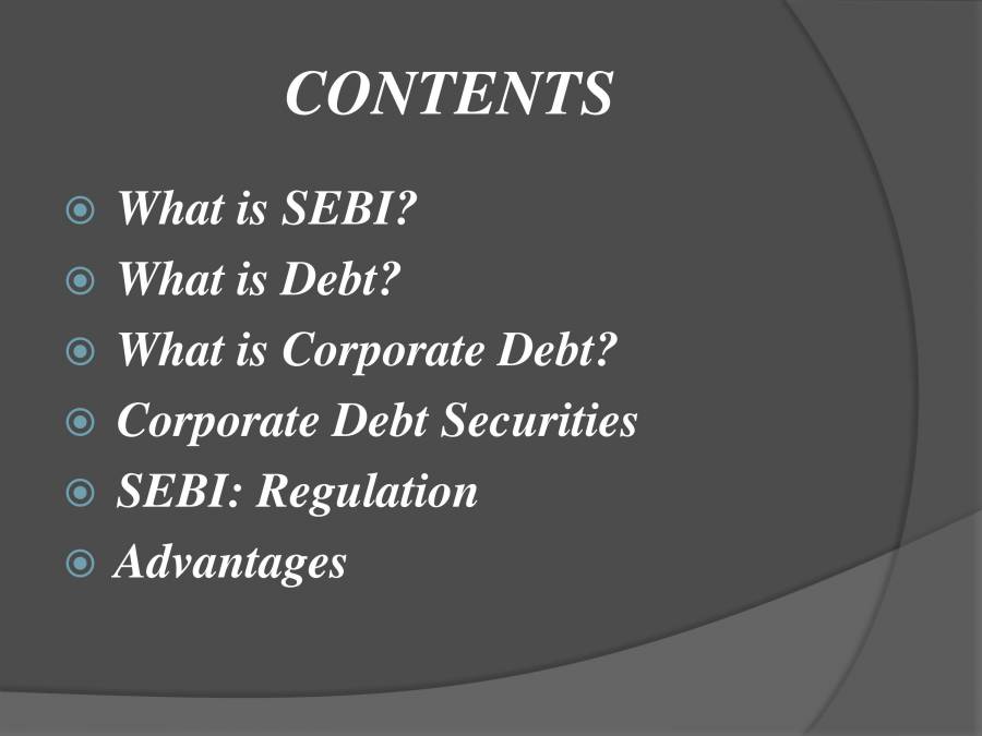 SEBI: Corporate Debt Securities - PowerPoint Slides - LearnPick India