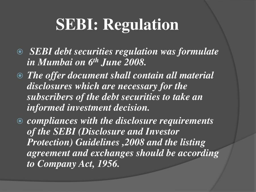 SEBI: Corporate Debt Securities - PowerPoint Slides - LearnPick India
