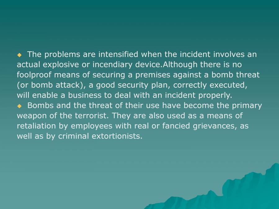 Bomb Threat - PowerPoint Slides - LearnPick India