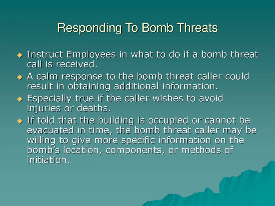 Bomb Threat - PowerPoint Slides - LearnPick India