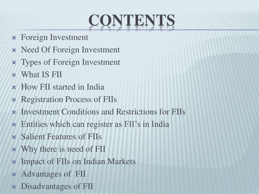 Foreign Institutional Investors - PowerPoint Slides - LearnPick India