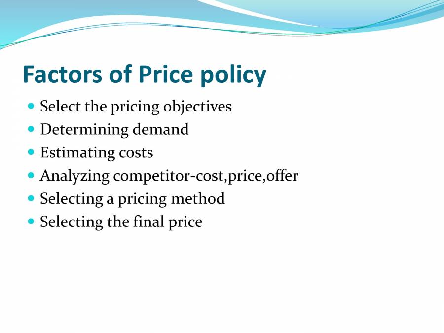 Objectives Of Price Policy - PowerPoint Slides - LearnPick India