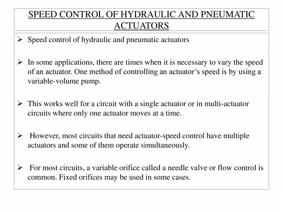 Meter In And Meter Out Pneumatics - PowerPoint Slides - LearnPick India