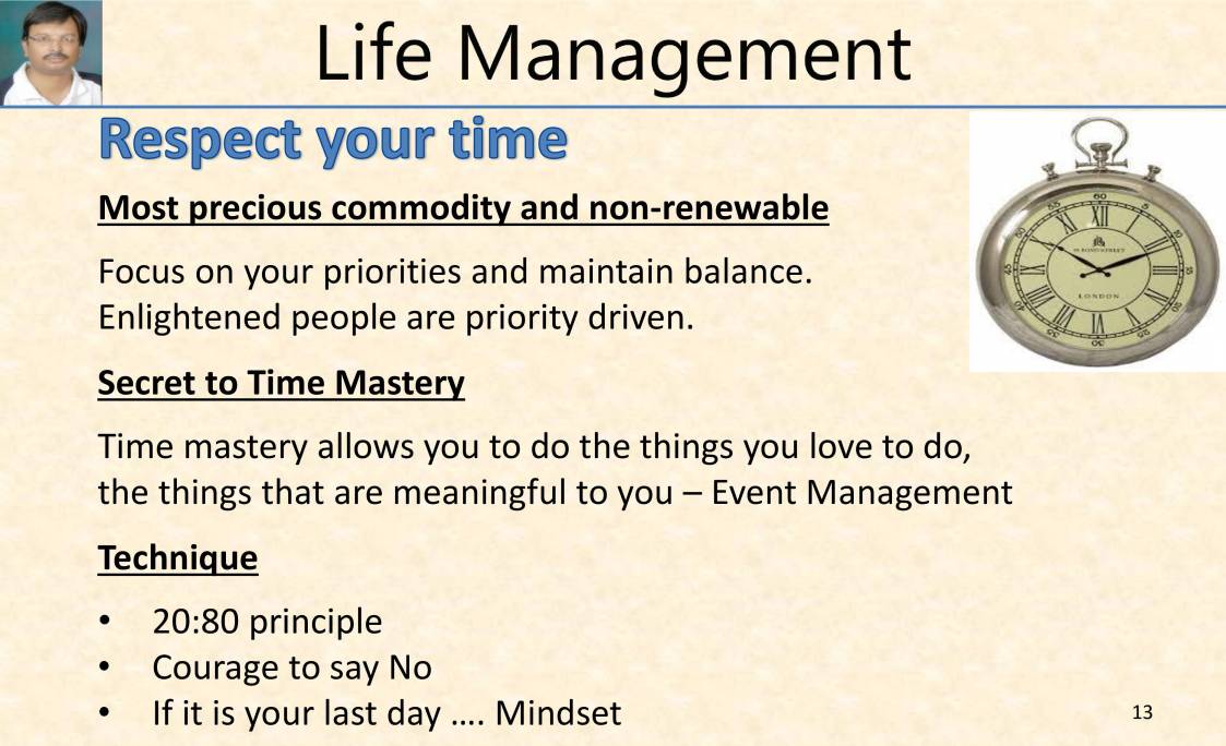 Life Management - PowerPoint Slides - LearnPick India