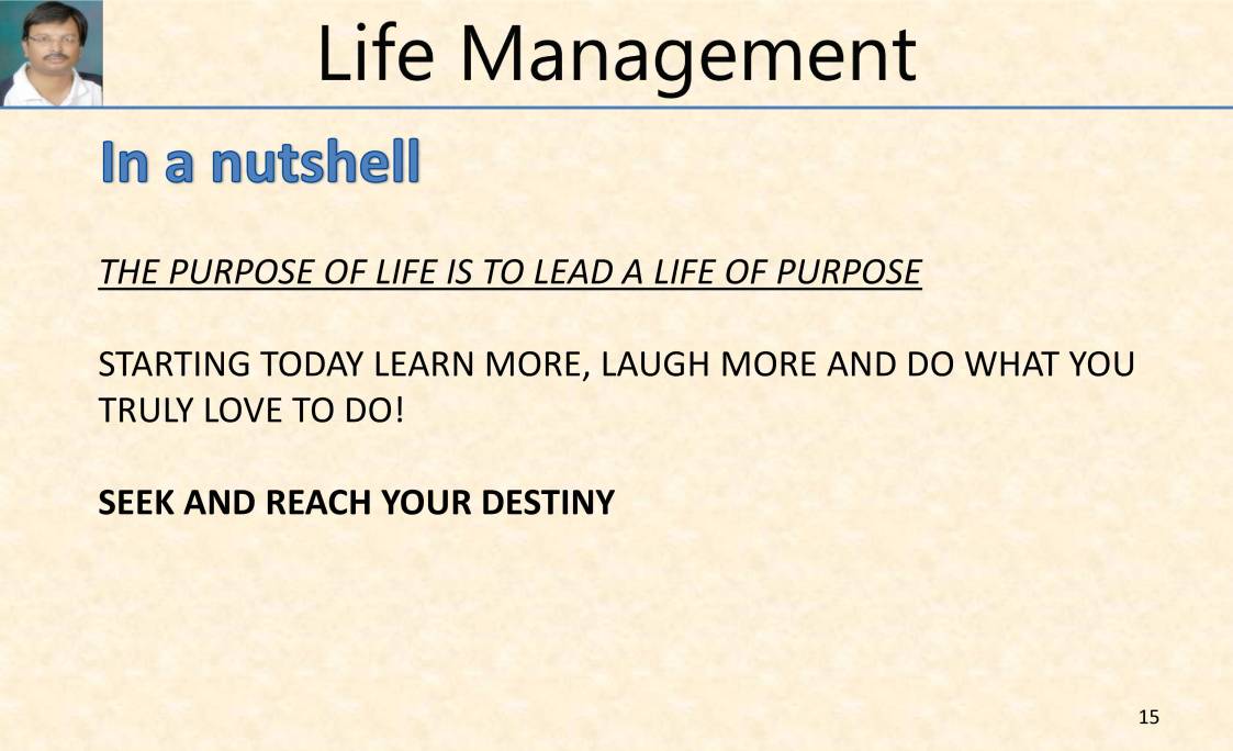 Life Management - PowerPoint Slides - LearnPick India
