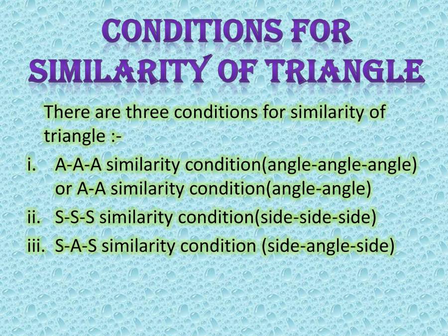 Similarity Conditions Of Triangles - PowerPoint Slides - LearnPick India