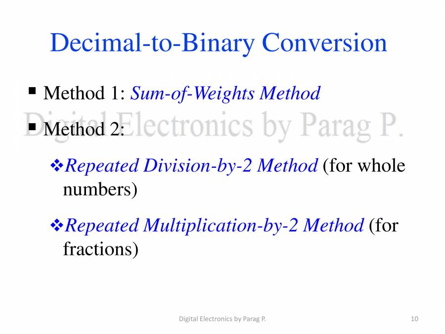 Digital Electronics Number Systems - PowerPoint Slides - LearnPick India