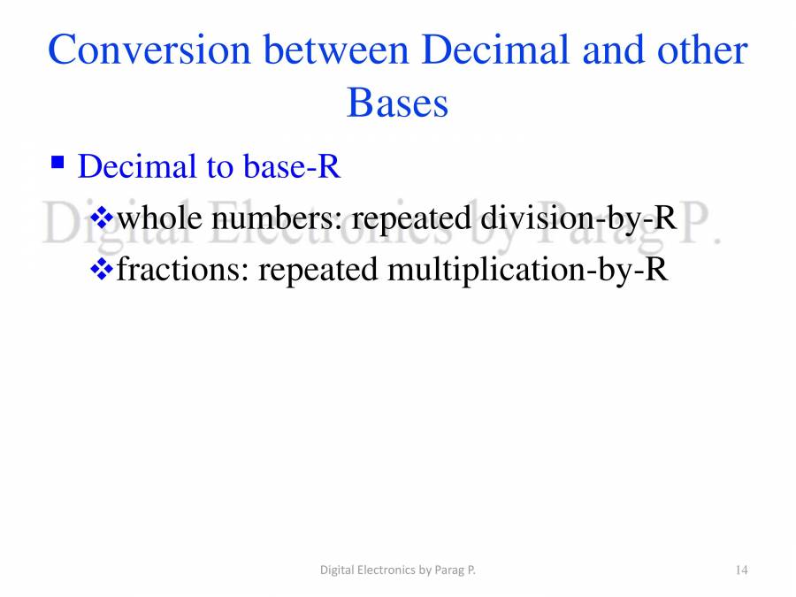 Digital Electronics Number Systems - PowerPoint Slides - LearnPick India