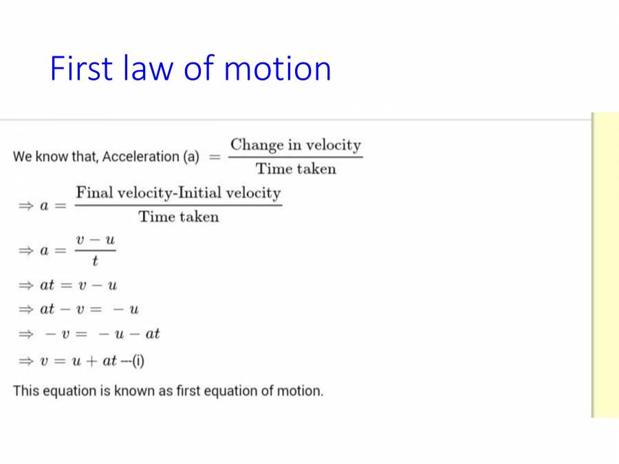 Equations Of Motion - PowerPoint Slides - LearnPick India