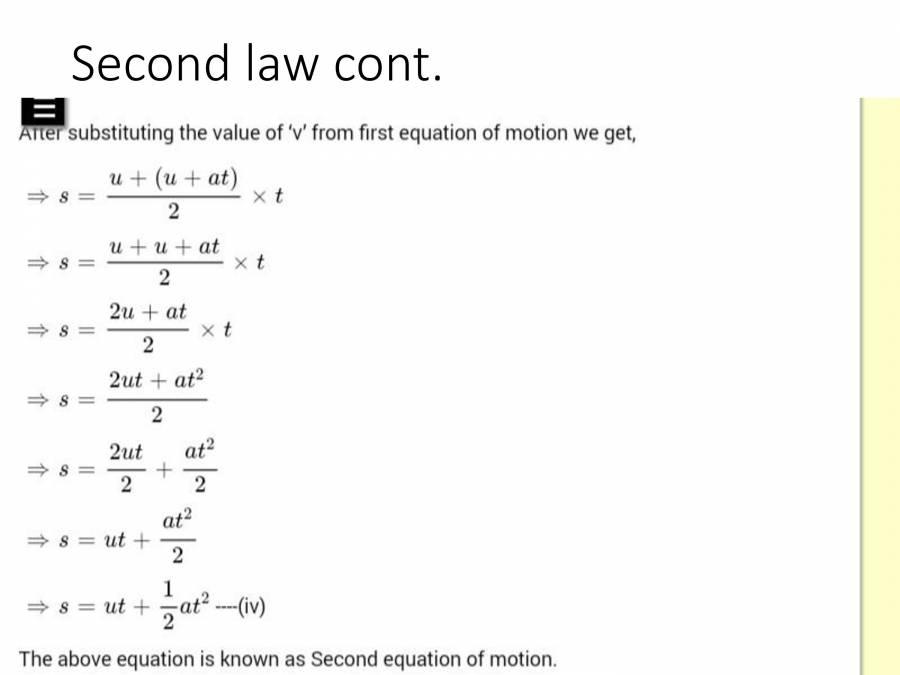 Equations Of Motion - PowerPoint Slides - LearnPick India