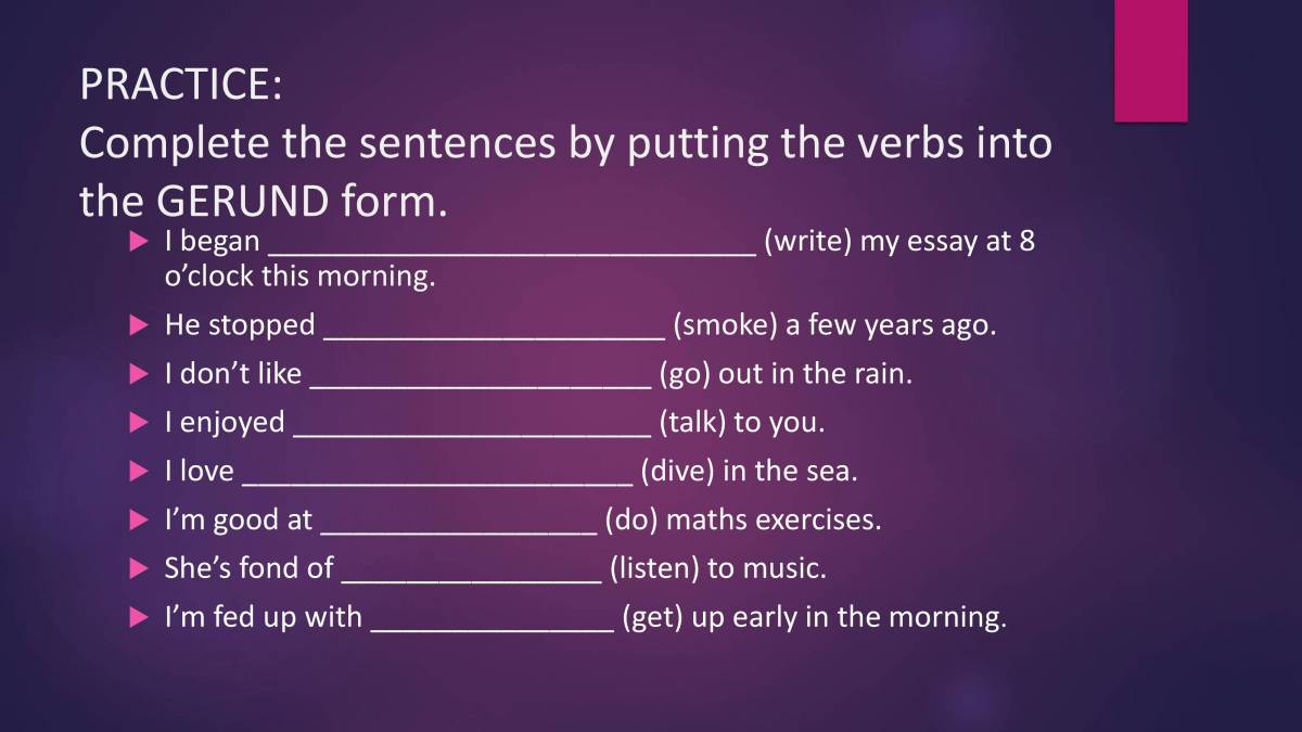 Gerunds (English Grammer) - PowerPoint Slides - LearnPick India