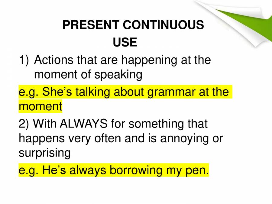 Simple Present Tense Uses - PowerPoint Slides - LearnPick India