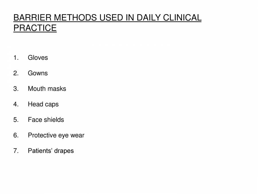 Barrier Methods And Cross Infection Control - PowerPoint Slides ...