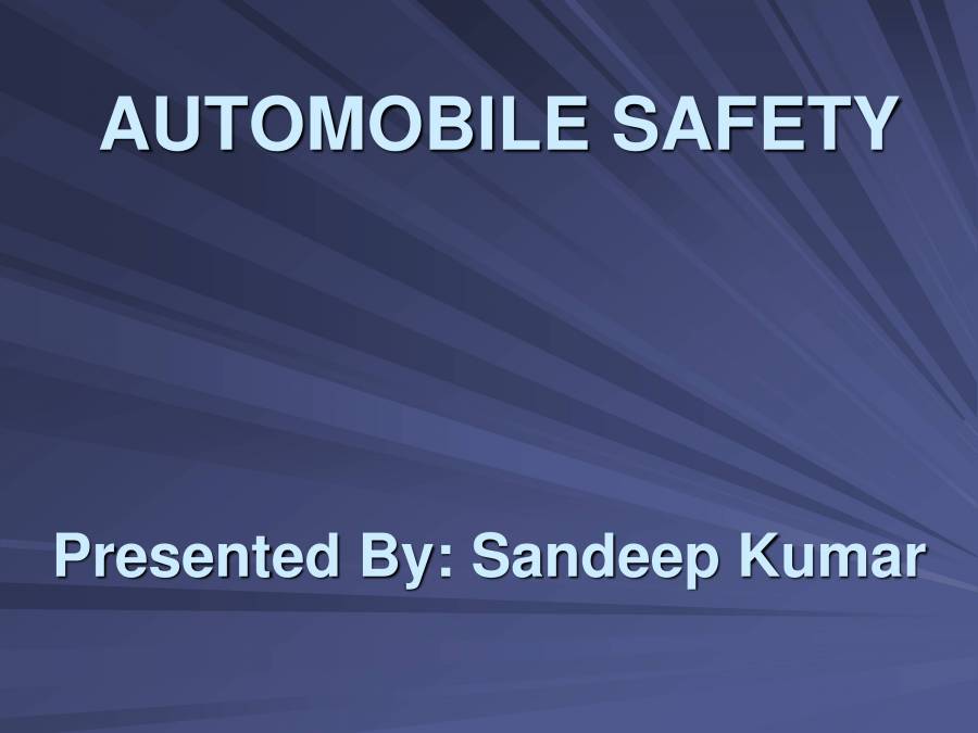 Automobile Safety - PowerPoint Slides - LearnPick India