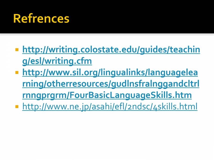 Four Language Skills - PowerPoint Slides - LearnPick India