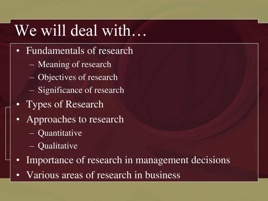 Research Method In Business - PowerPoint Slides - LearnPick India