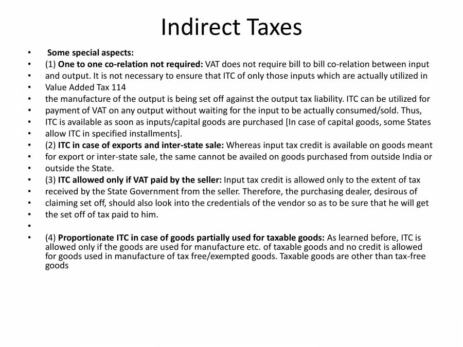 Indirect Taxes - PowerPoint Slides - LearnPick India