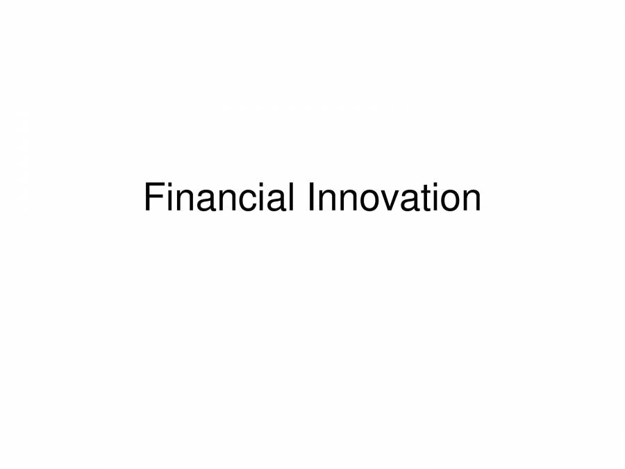 Financial Innovation - PowerPoint Slides - LearnPick India