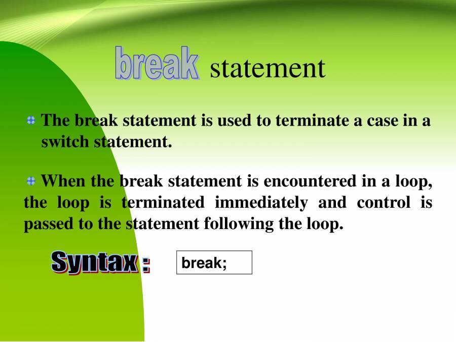 Control And Looping Statements In C. - PowerPoint Slides - LearnPick India