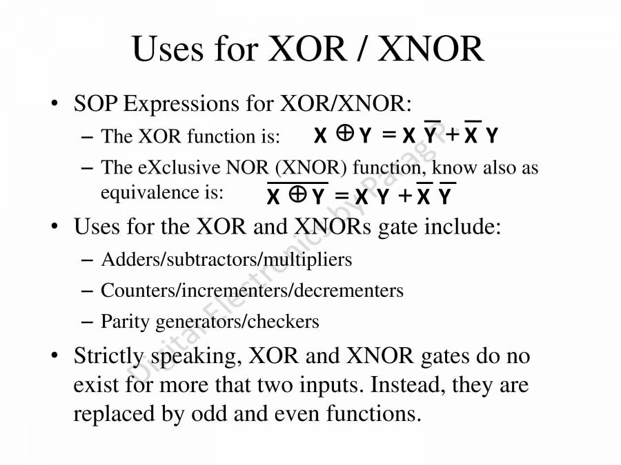 Digital Electronics Nand NOR Equivalents And Xor Implementations - PowerPoint Slides - LearnPick ...