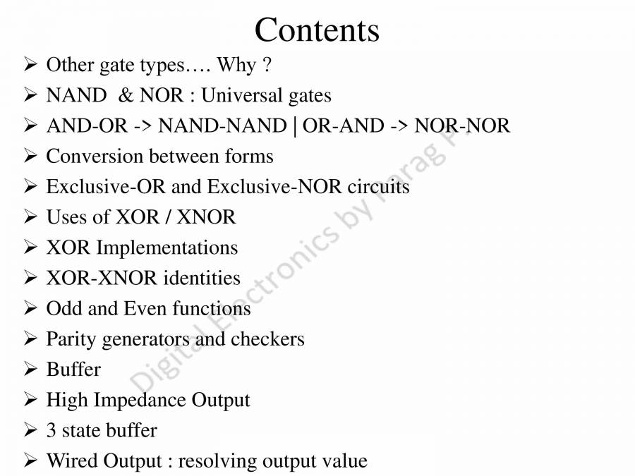 Digital Electronics Nand NOR Equivalents And Xor Implementations ...