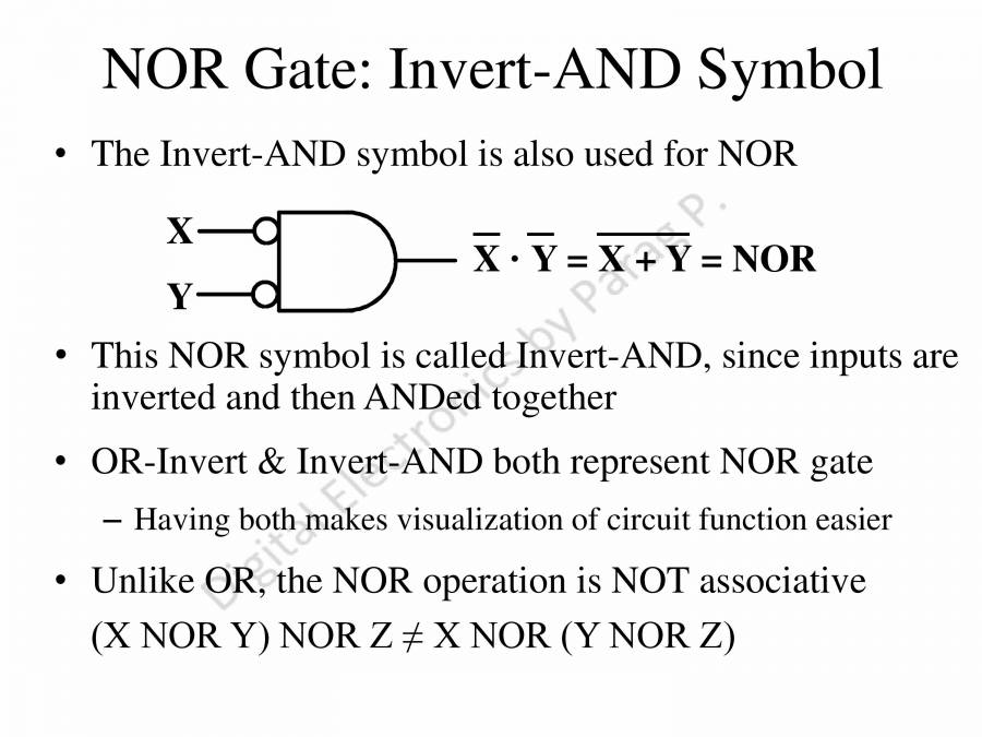 Digital Electronics Nand NOR Equivalents And Xor Implementations ...