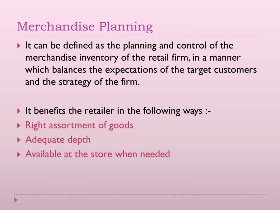 Merchandise Planning - PowerPoint Slides - LearnPick India