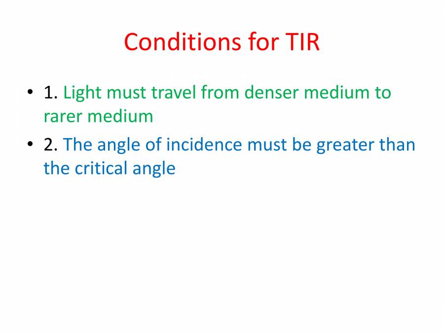Total Internal Reflection - PowerPoint Slides - LearnPick India