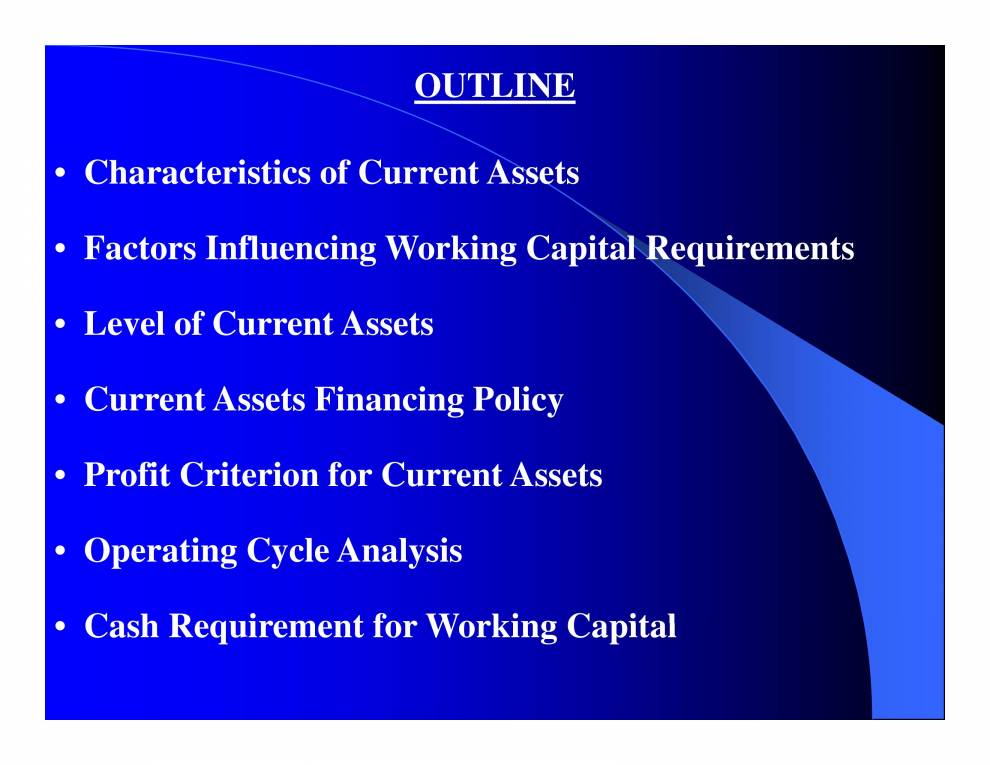 Working Capital - PowerPoint Slides - LearnPick India