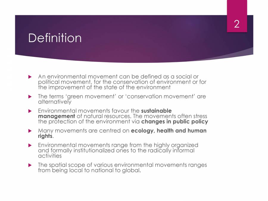 Environmental Movements - PowerPoint Slides - LearnPick India