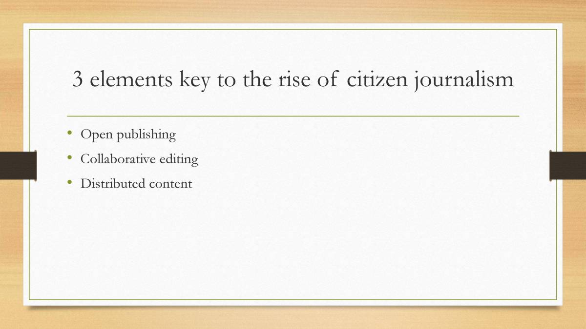 Citizen Journalism - PowerPoint Slides - LearnPick India