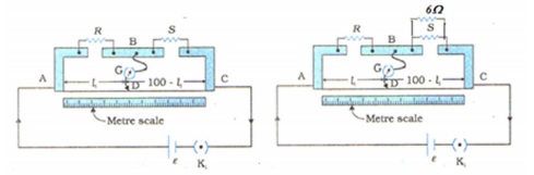 In the meter bridge circuit shown, the null point is obtained at a distance of 45 cm from A ...